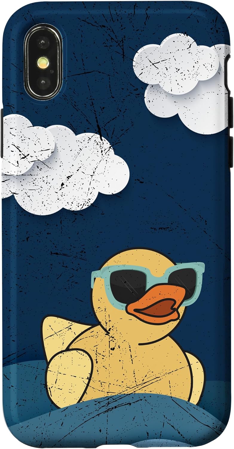 Amazon.com: iPhone X/XS Cute Yellow Duck Rubber Duckling Lover Duckie ...