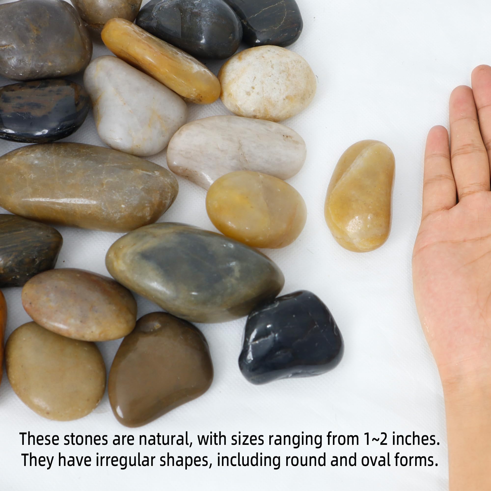 Snapklik.com : 18LB 1"-2" Decorative River Rocks For Plants, Polished ...