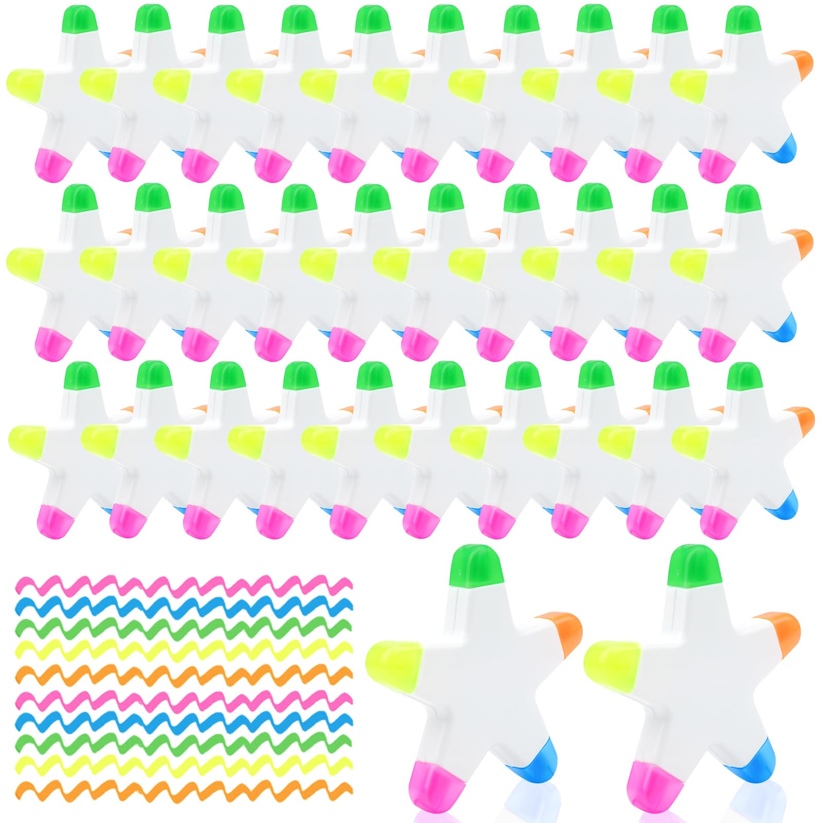 Amazon.com : 50 PCS Star Highlighters Bulk Colorful Highlighters ...