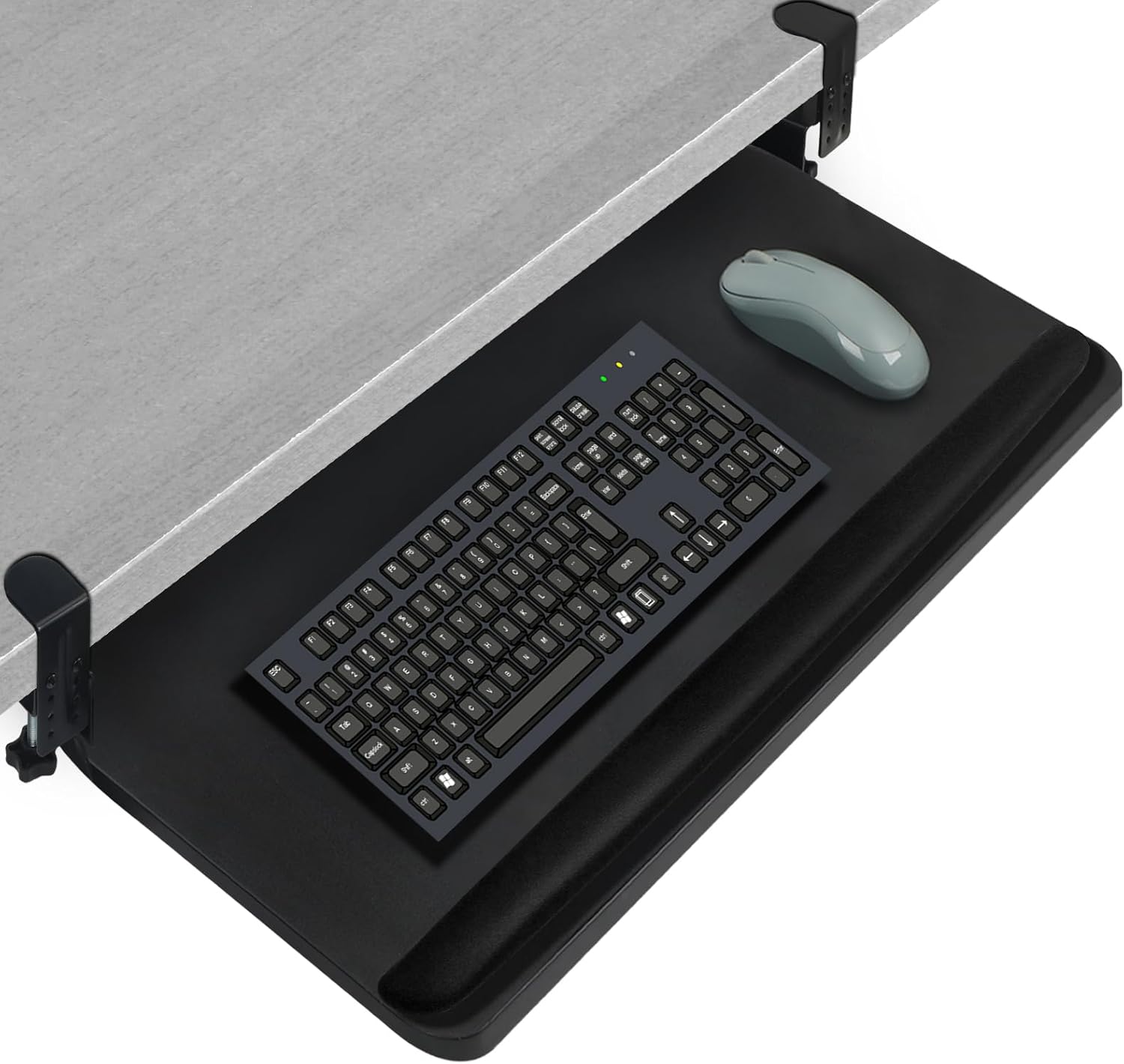 Amazon.com : Keyboard Tray Under Desk with Wrist Support Pad, Pull Out ...