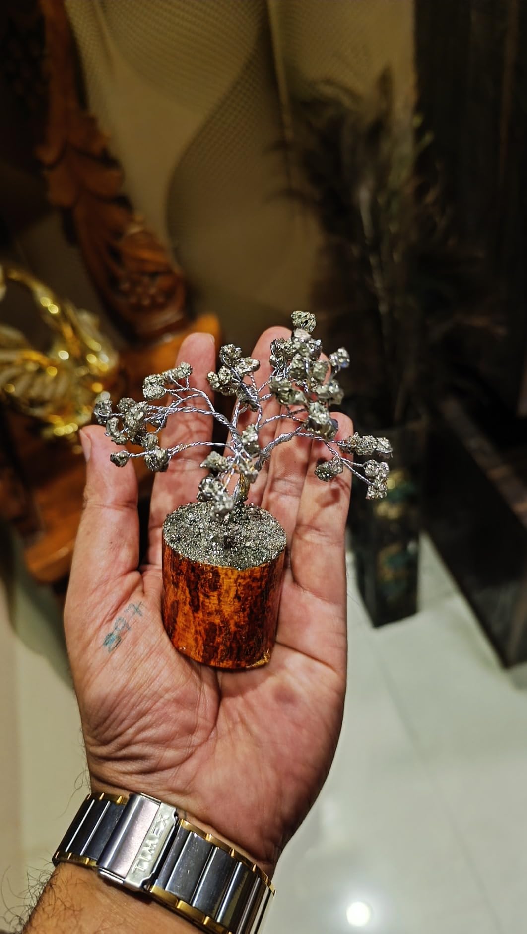Buy Crystal Heaven Pyrite Stone Original Tree-Certified for Home Office ...