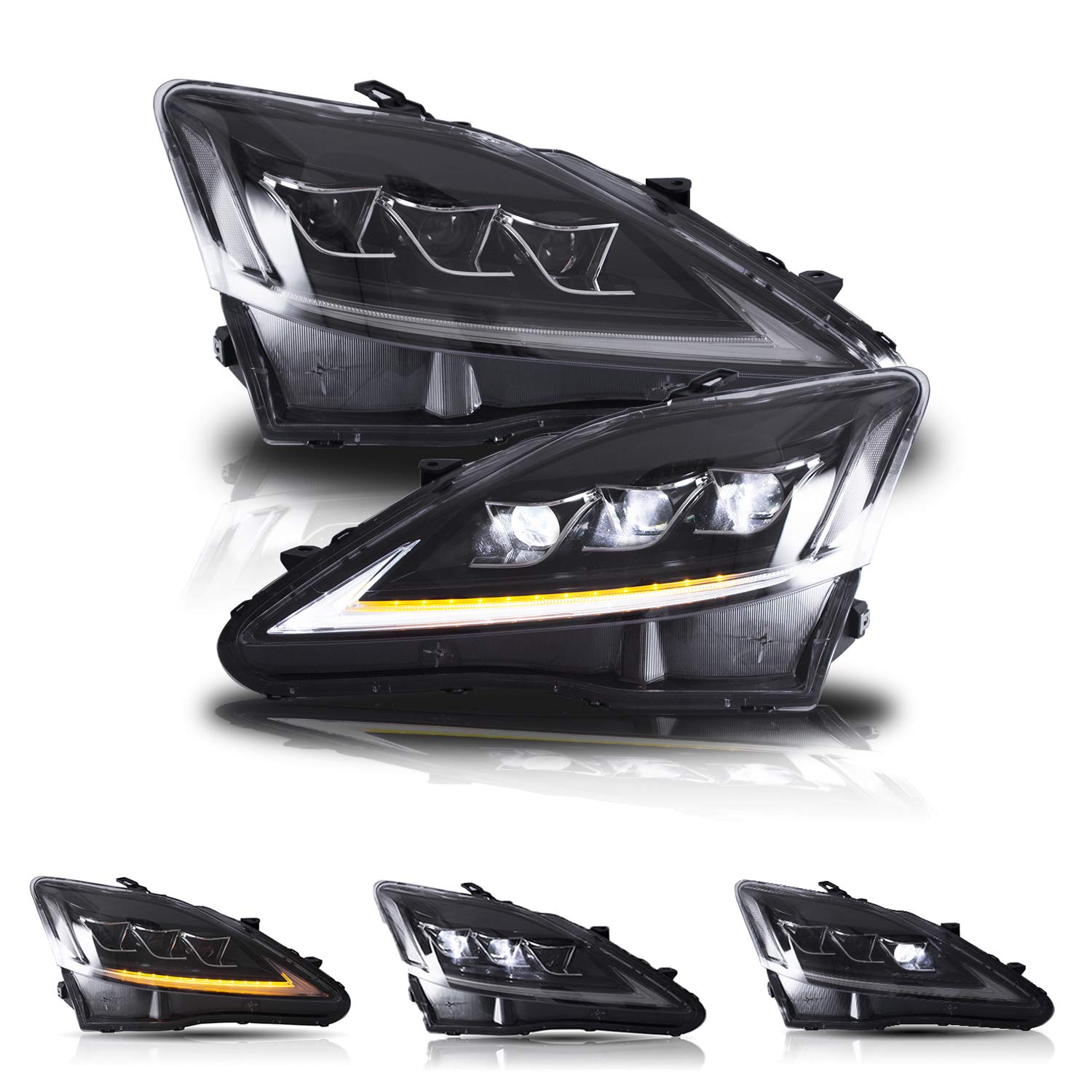Buy ZC Full LED DRL Headlight For IS250 IS350 ISF 2006-2012 Headlights ...