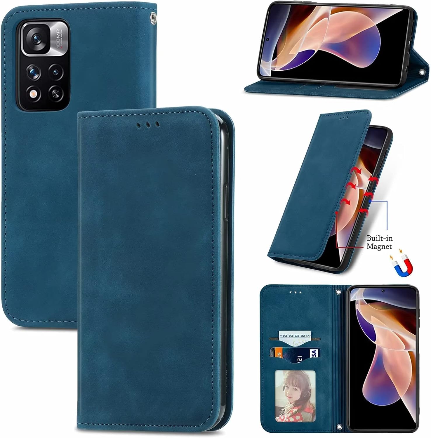 Ybroy Case For Oppo Reno F G Magnetic Flip Leather Premium Wallet Phone Case With Card Slot