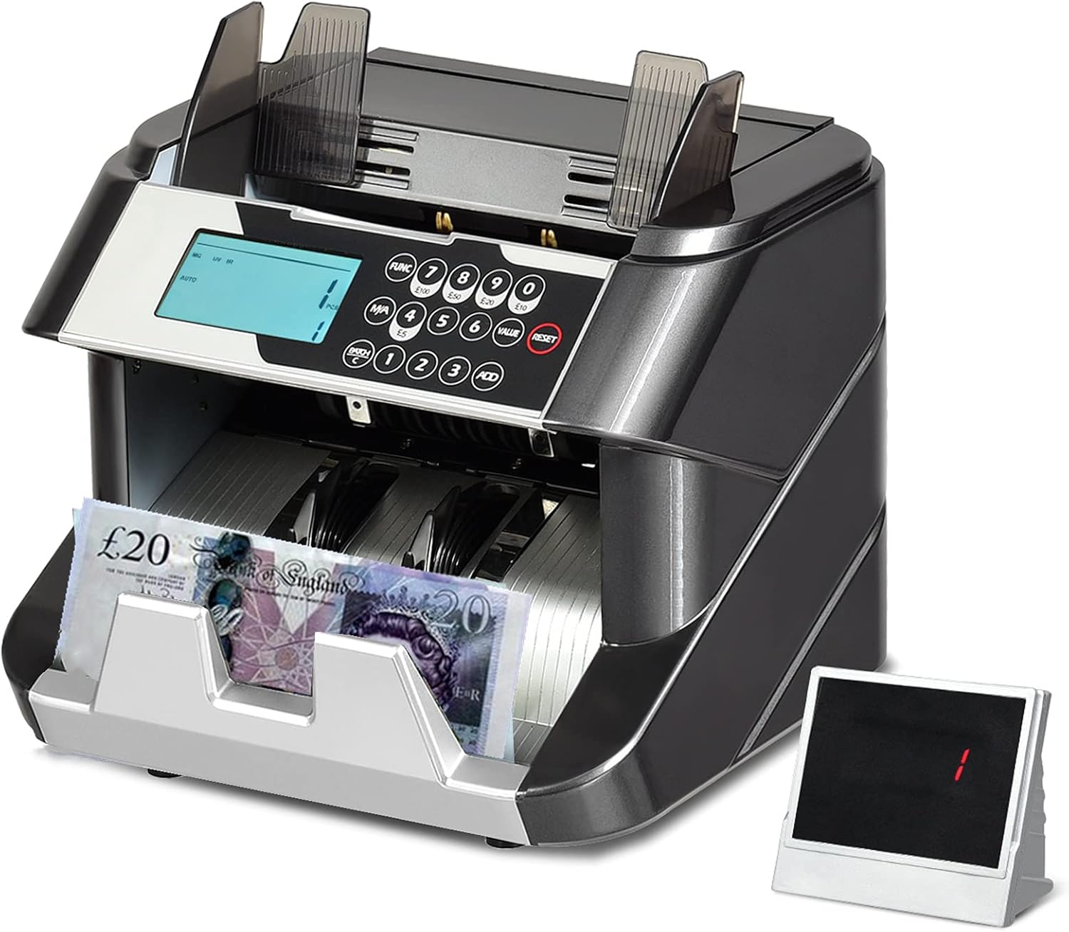 COSTWAY Banknote Counter, Counts 1000 Notes/min, Counterfeit Detector ...