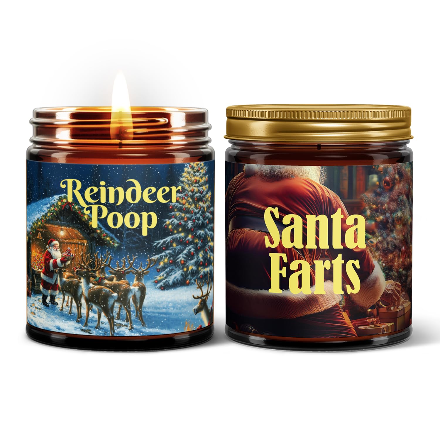 Amazon.com: Holiday Mischief Candle Duo - Santa Fart and Reindeer Poop ...