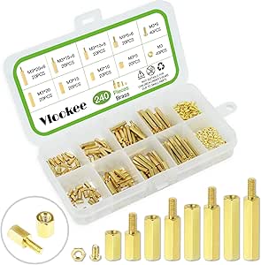 Vlookee m3 Standoff kit 240PCS M3 Brass Male-Female Hex Brass Spacer ...
