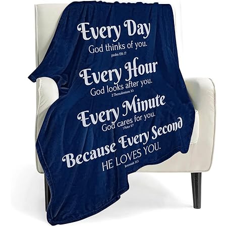 Amazon.com: QETXVI Bible Verse Blanket with Inspirational Thoughts and ...