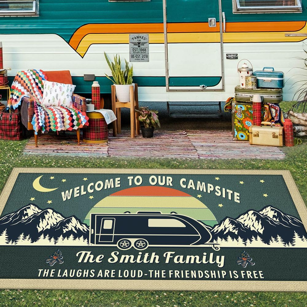 Amazon.com: GUGLILI Custom Camping Rug Welcome to Our Campsite RV ...