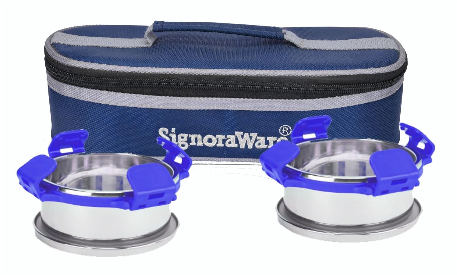 Buy Signora Ware 350Ml+350Ml All Steel Midday Lunch Box with Bag, Food ...