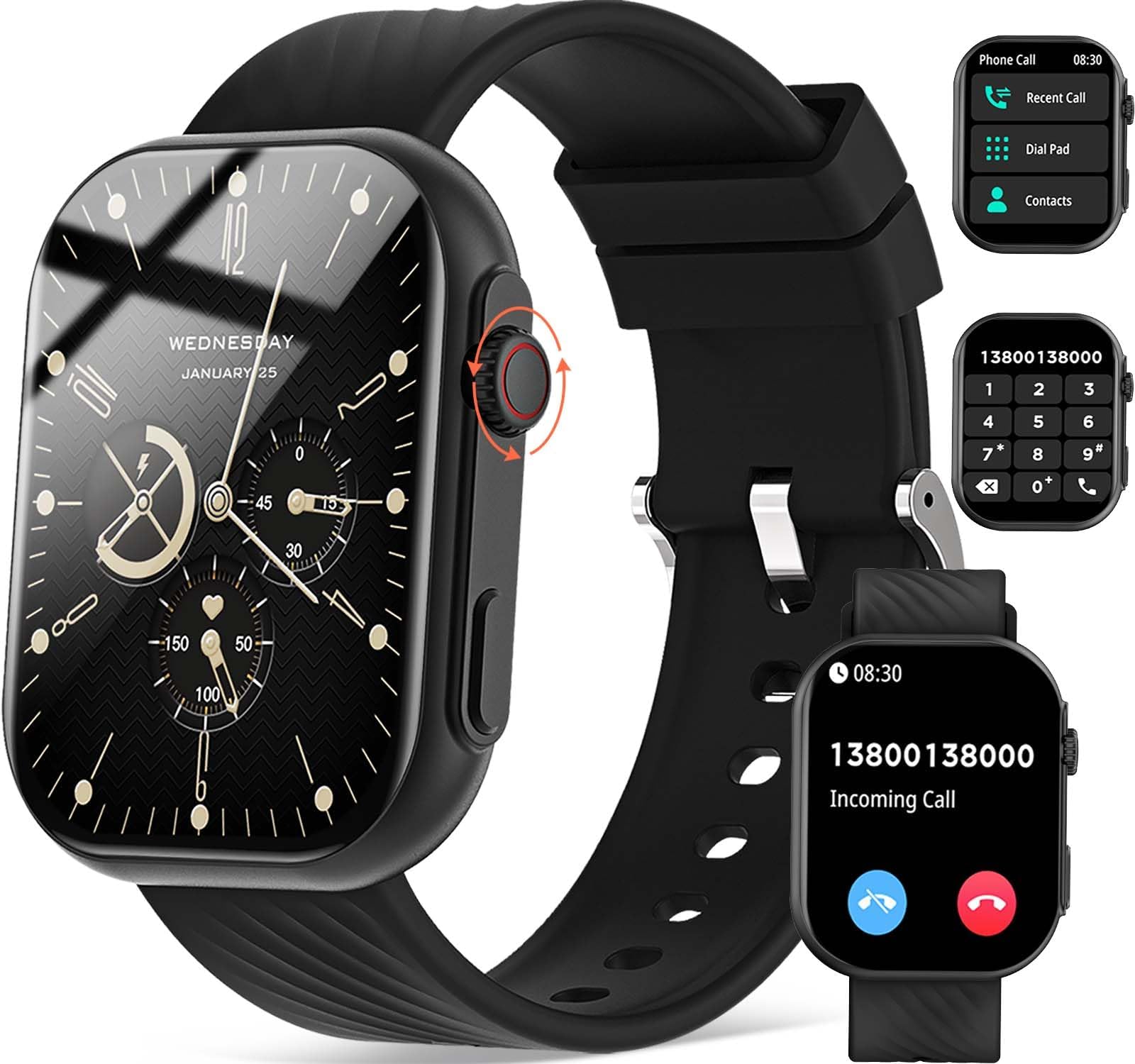 flintronic Smartwatch Damen Herren, 1,83 Zoll HD Smart Watch mit ...