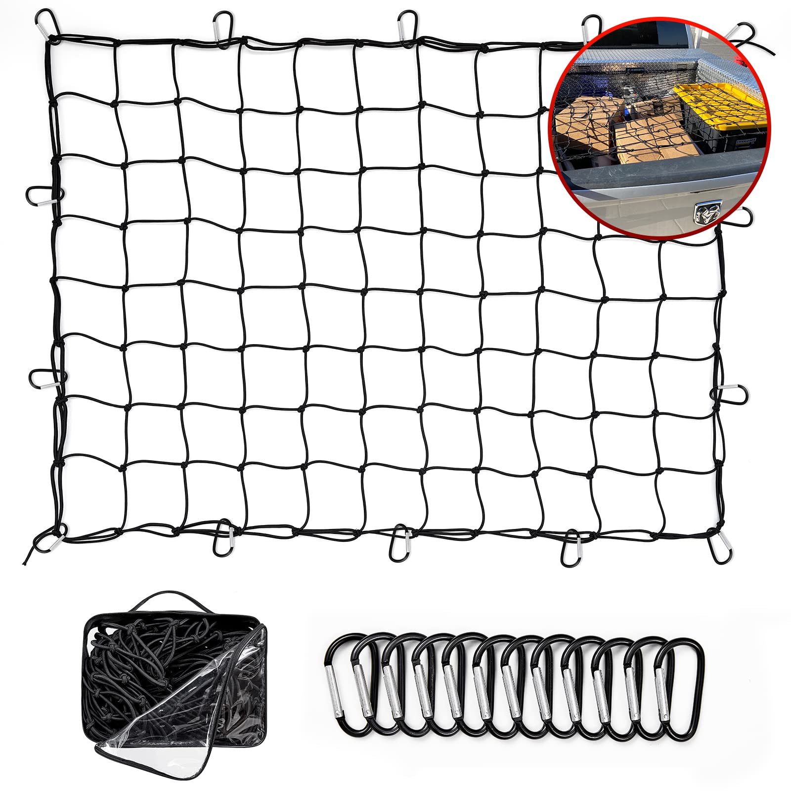 Buy Vepagoo Truck Pickup Bed Cargo net, Roof Rack Cargo Net, 4’X6 ...
