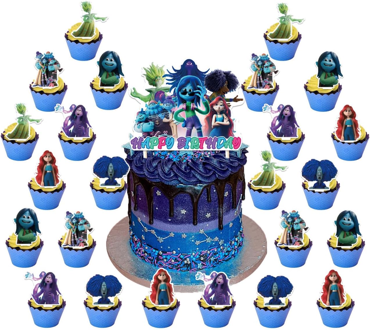 Amazon.com: 25Pcs Ruby Gill-man Birthday Party Decorations Cake Topper ...