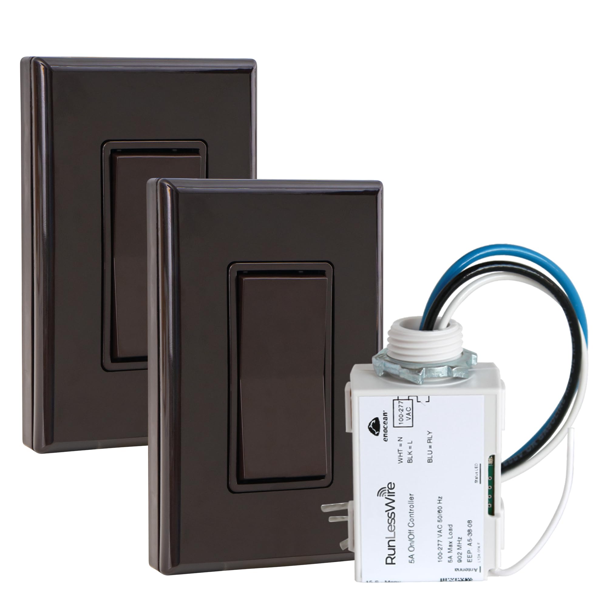 RunLessWire Kinetic Wireless Light Switch Kit (NO Batteries, NO Wires ...