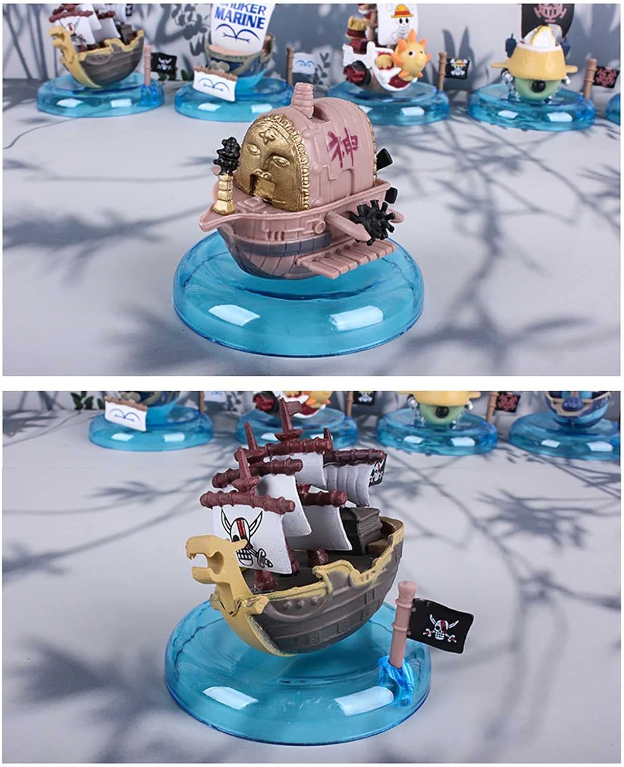 One Piece Anime Figure 6-8cm2.36-3.14inch 6 Pirate Ships Small Size PVC ...