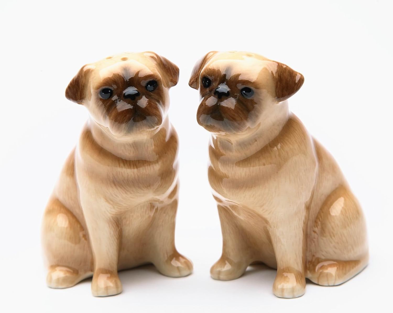 Amazon.com: Fine Ceramic Pug Dogs Salt and Pepper Shakers Set, 3-3/8" H ...
