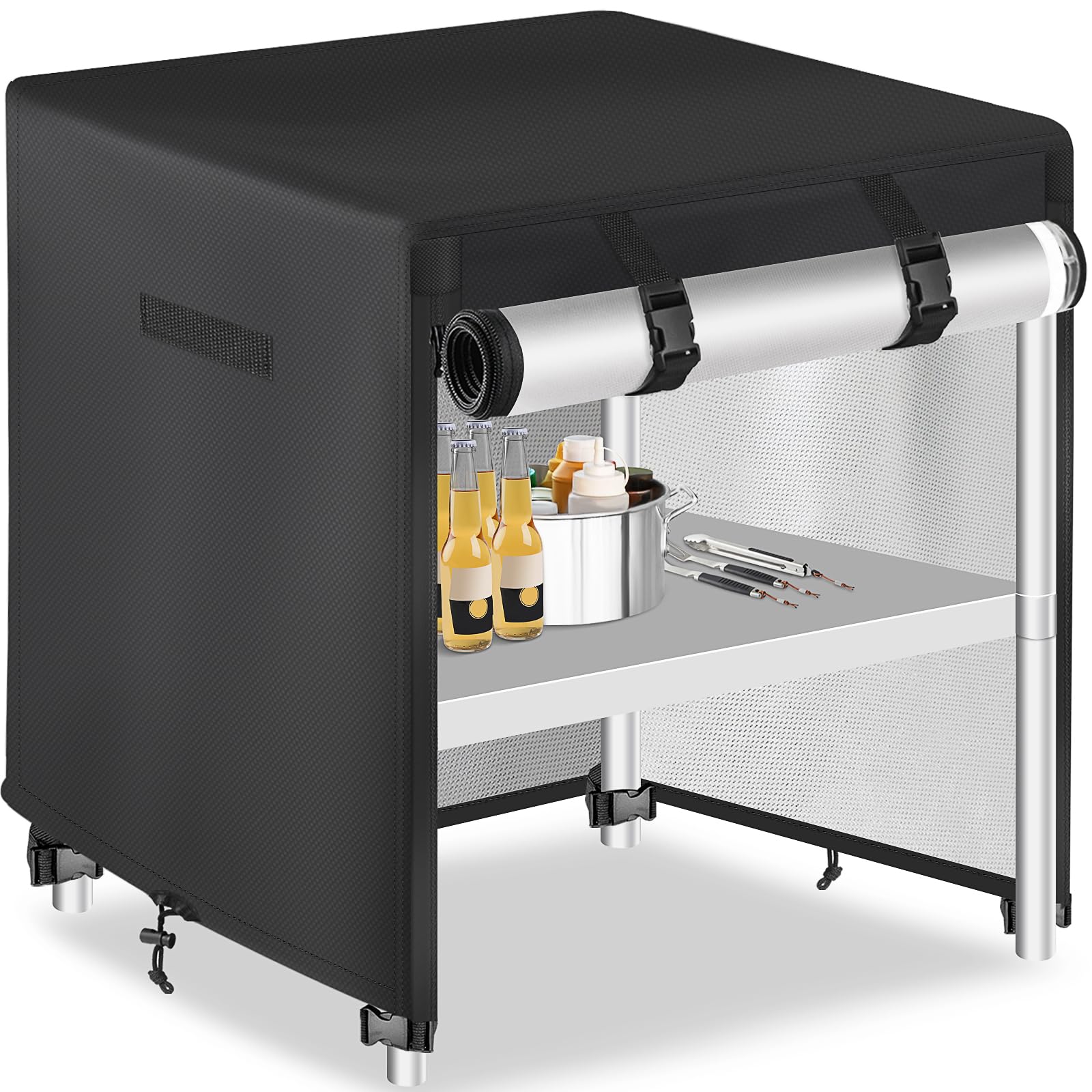 Amazon.com : Outdoor Prep Table Cover with Split Zipper - Waterproof ...