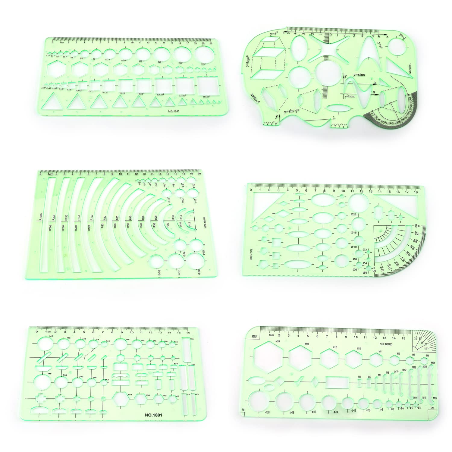 Utoolmart Multifunctional Template Geometric Drawings Templates ...