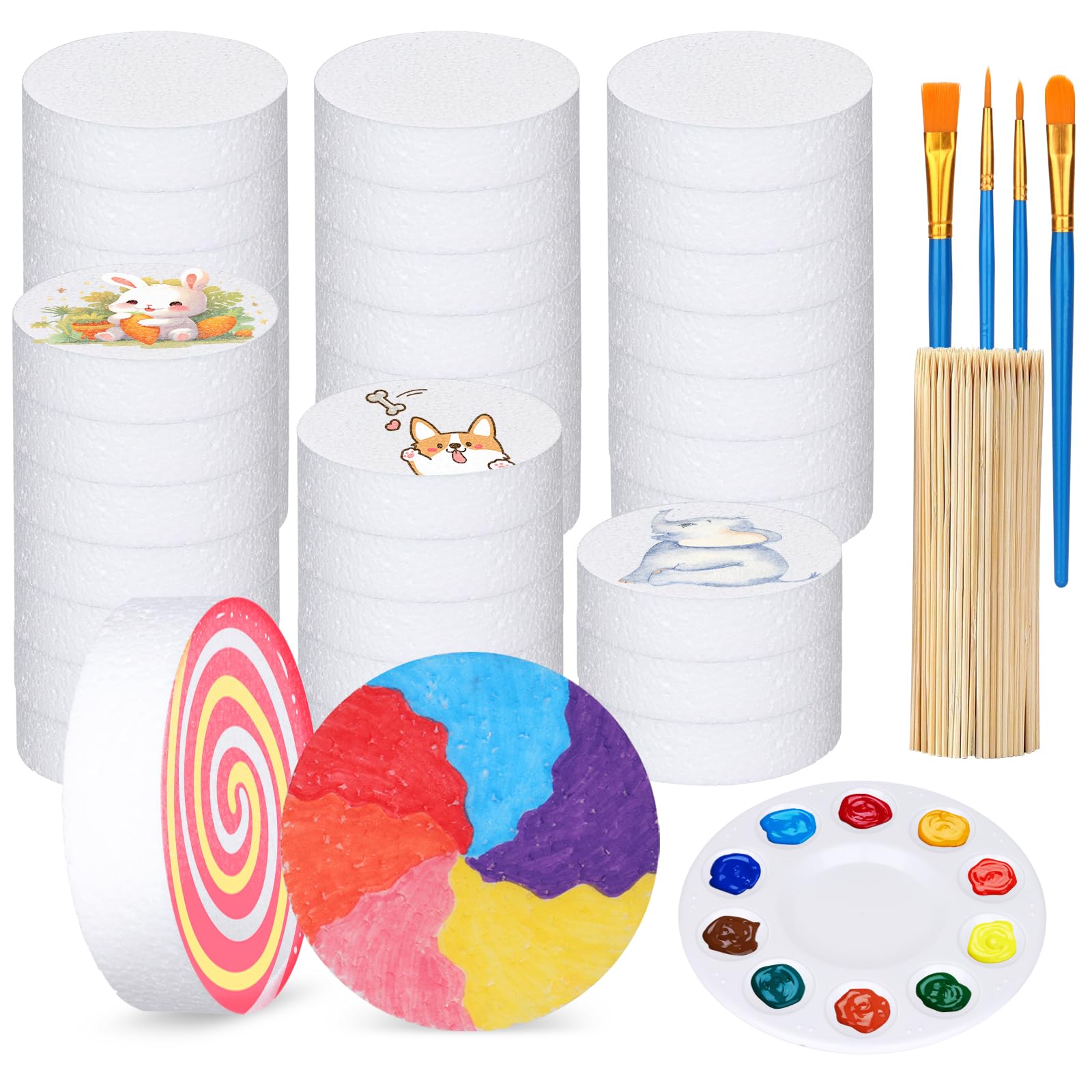 Amazon.com: 36 Pcs 4 Inch Foam and Styrofoam Discs,Foam Circles for ...