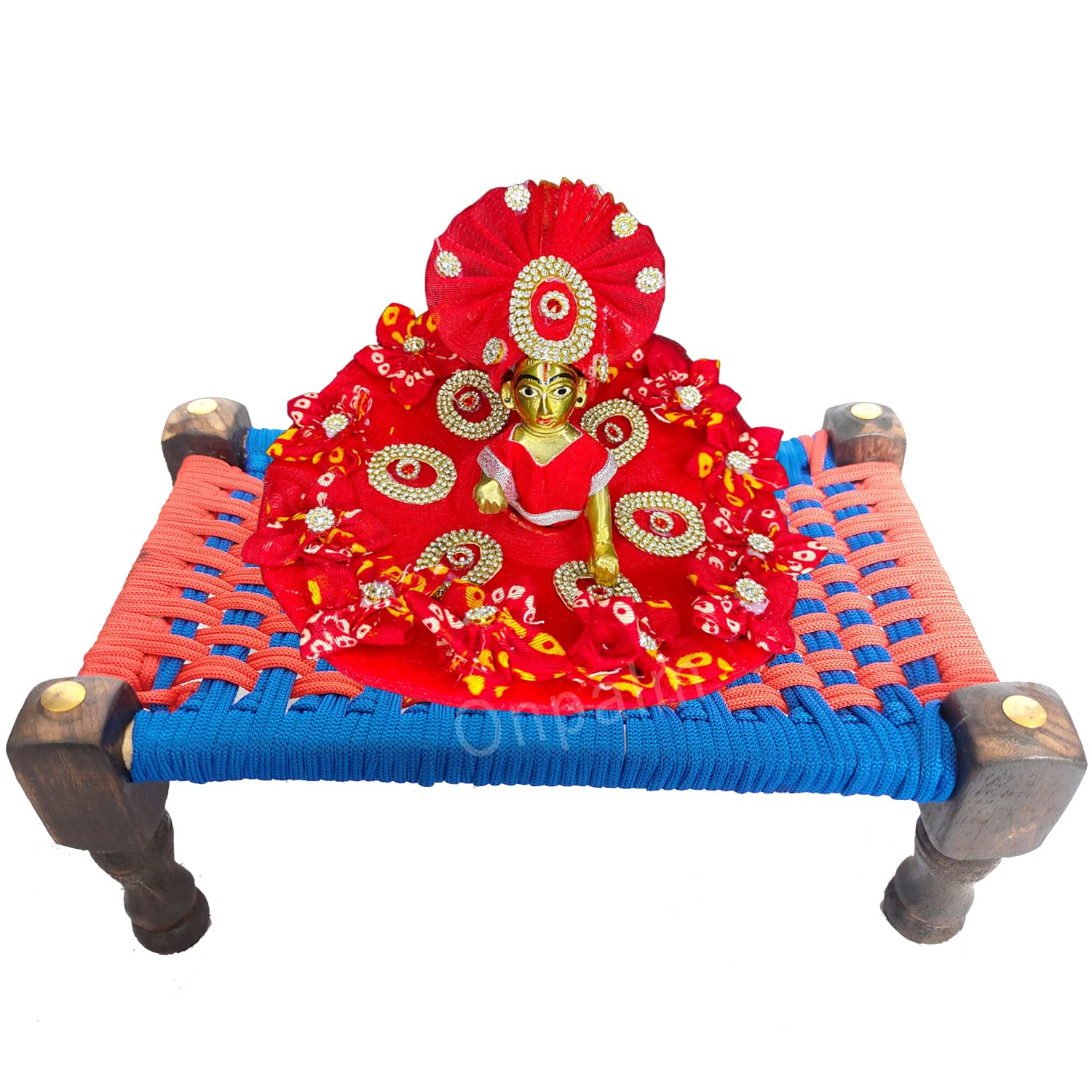 Buy Onpalm Enterprise Wooden Decorative Chowki Charpai Cot Khaat ...