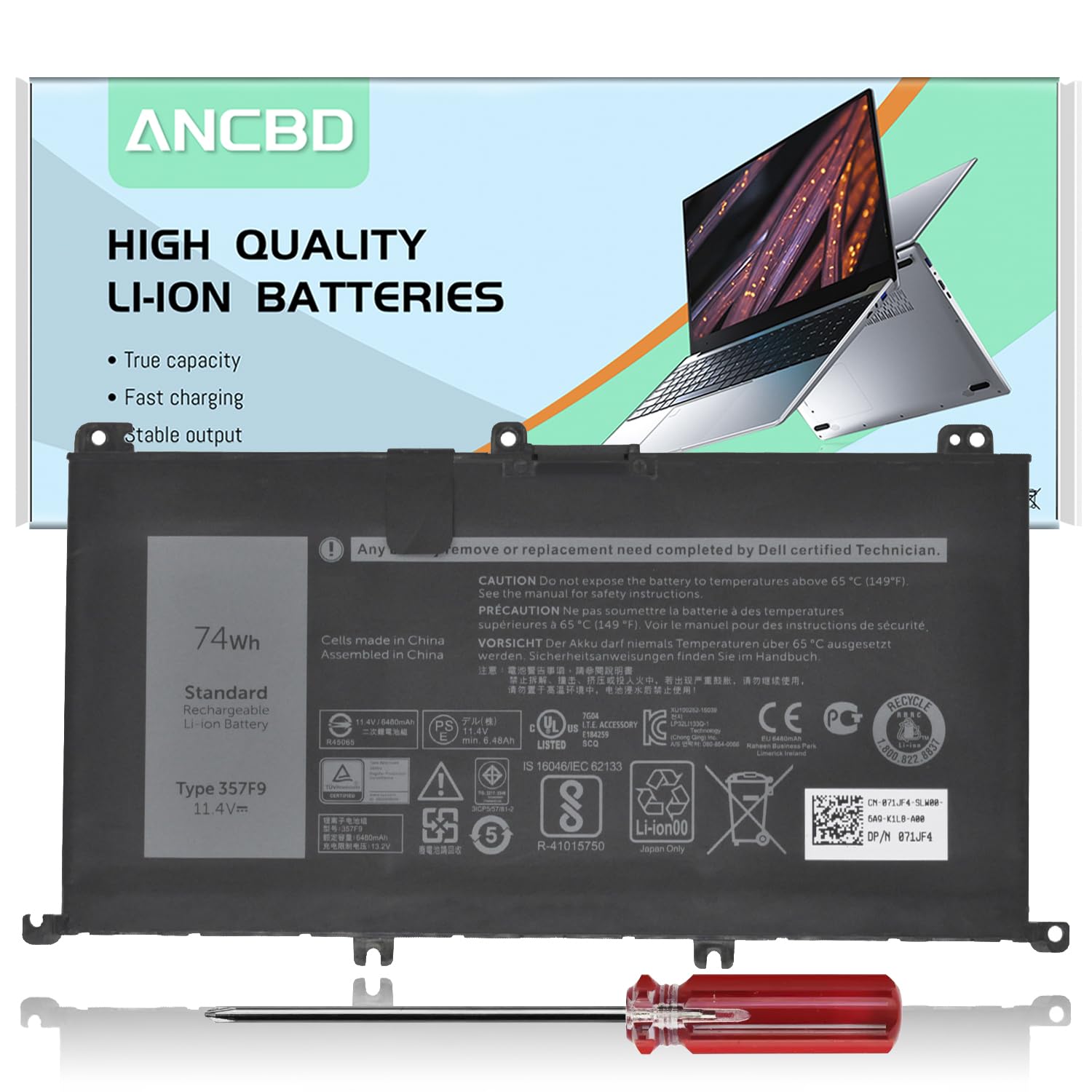 Amazon.com: ANCBD 357F9 Laptop Battery Replacement for Dell Inspiron 15 ...
