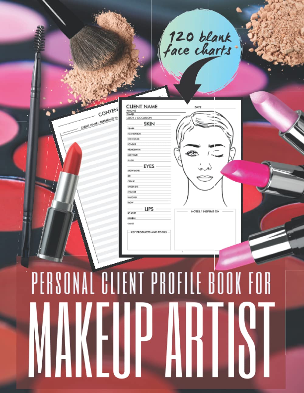 Buy Professional Client Profile Book For Makeup Artist – 120 Blank Face ...