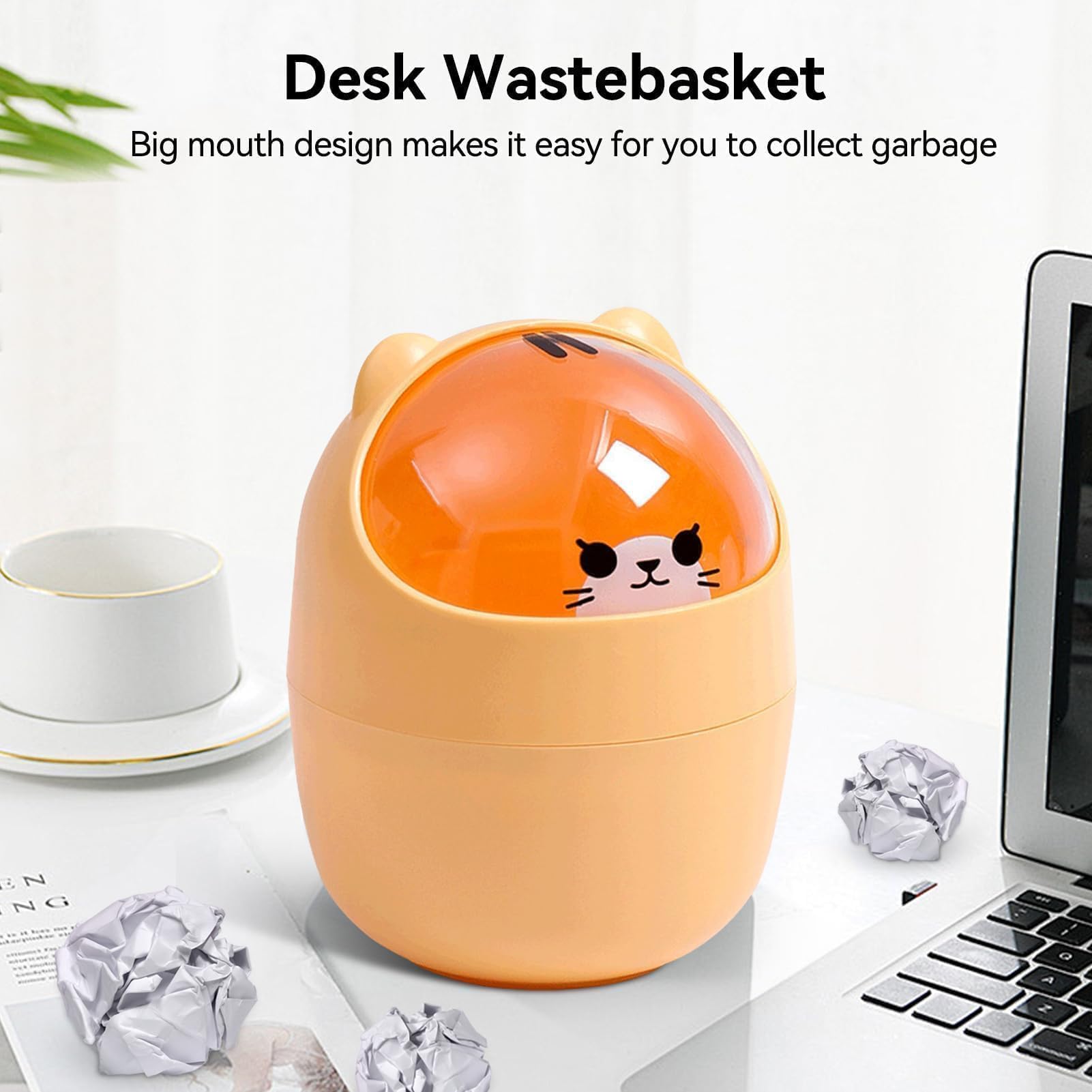 Snapklik.com : Cyrank Cute Mini Desktop Trash Can, Decorative Waste ...