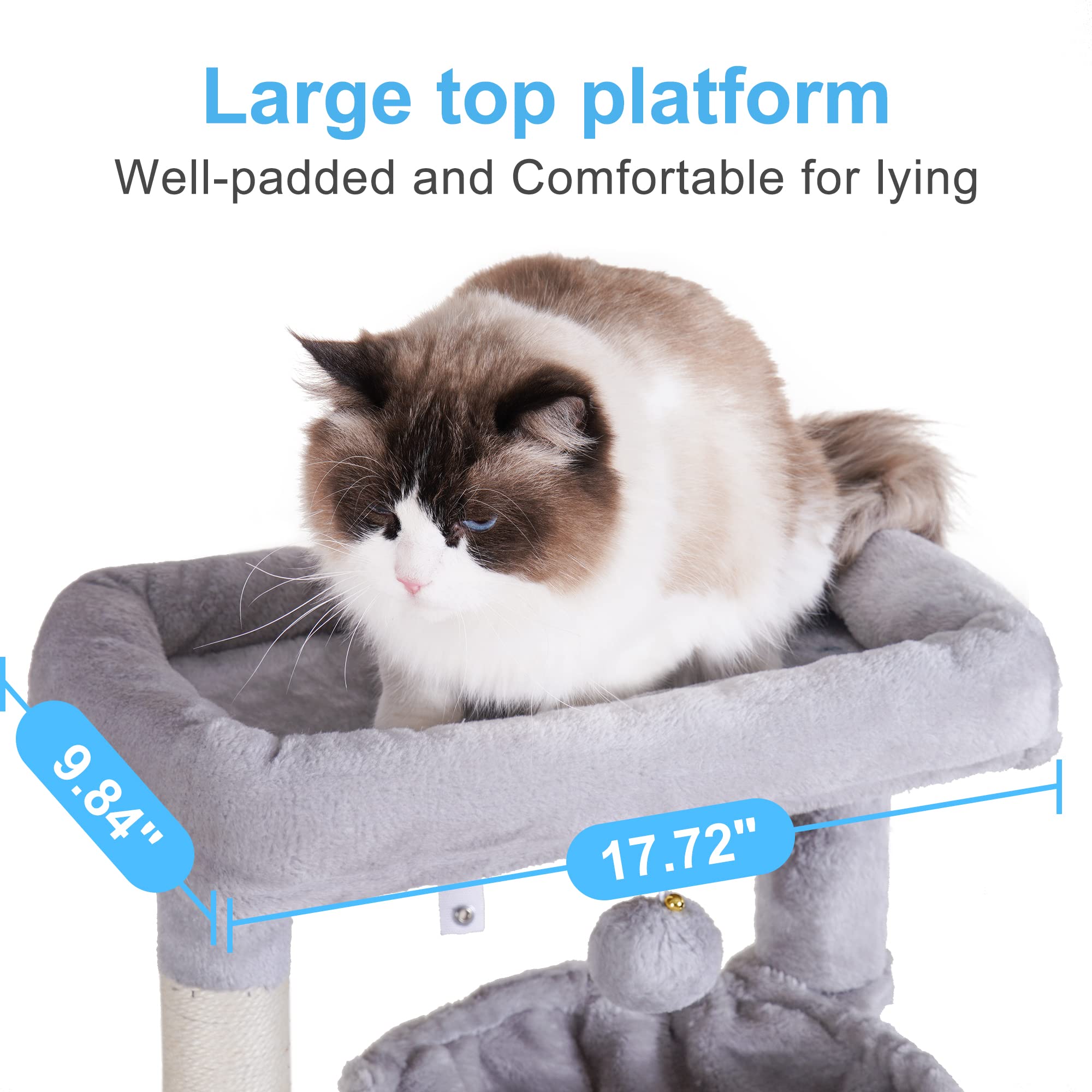 Hey-brother Cat Tree with Toy, Cat Tower for Indoor Cats, Cat House ...