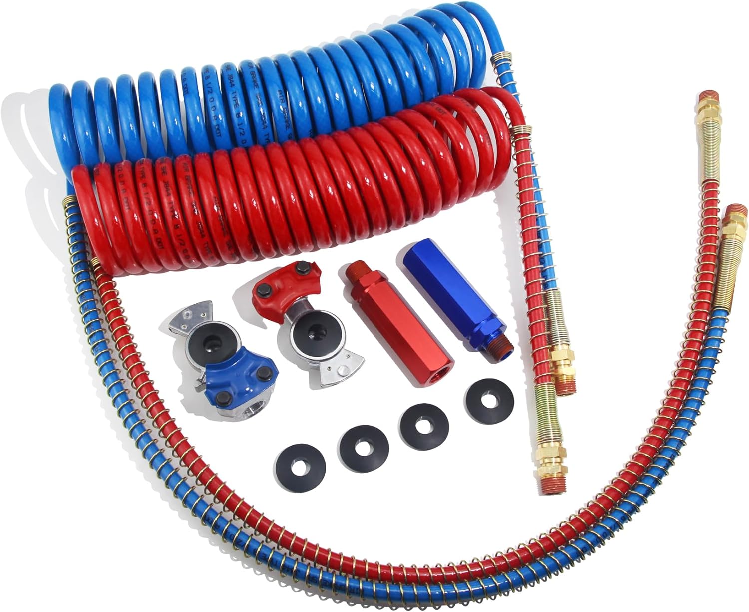 Amazon.com: GREPSPUD 15Ft Coiled Air Brake Hoses Assembly and Accessory ...