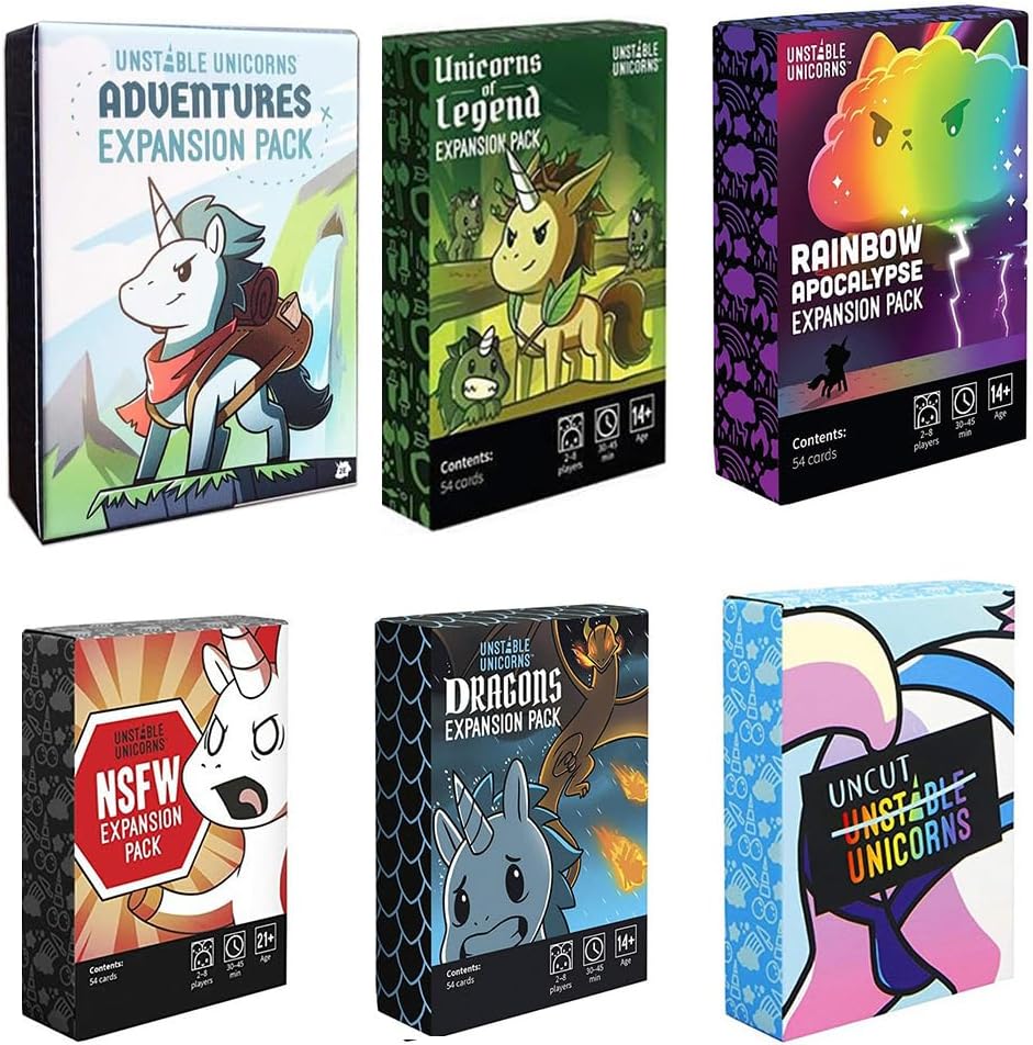 Second Edition Unstable Unicorns Card Set Adults Family Gathering ...
