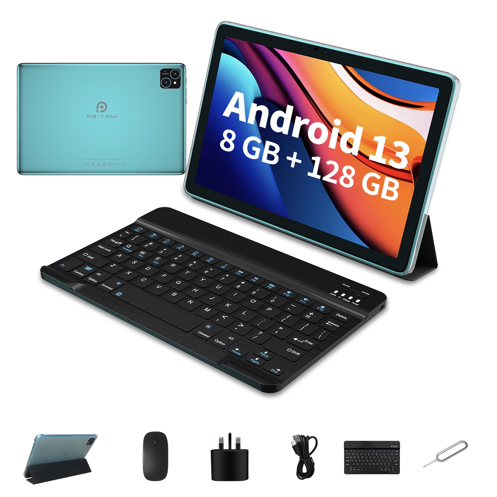 Buy PRITOM 10 Inch Android 13 , 8GB(4+4), 128GB, expandable 1TB, 8000 ...