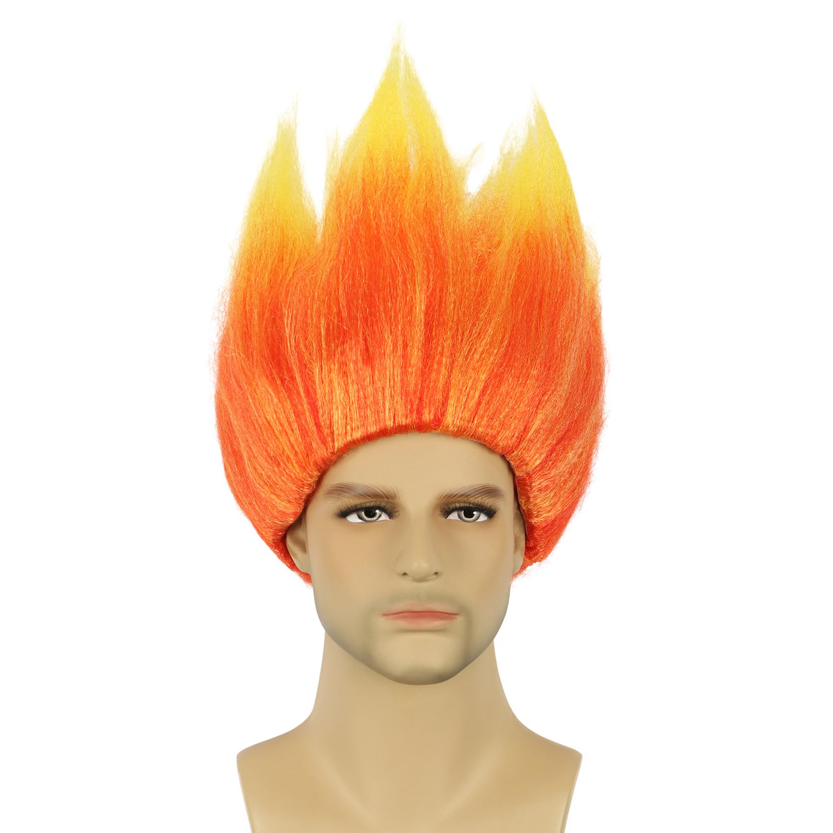 Amazon.com: karlery Fire Wig Flame Shape Wig Red Orange Ombre Wig ...