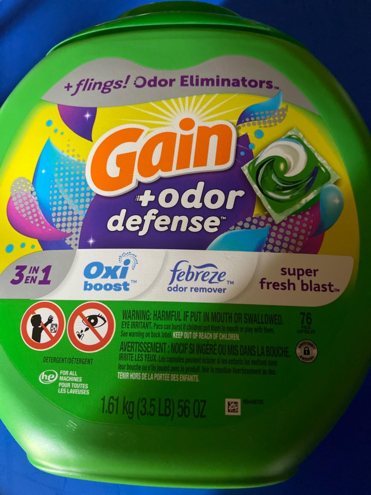 Amazon.com: Gain Flings Laundry Detergent Pacs with Odor Defense, HE ...