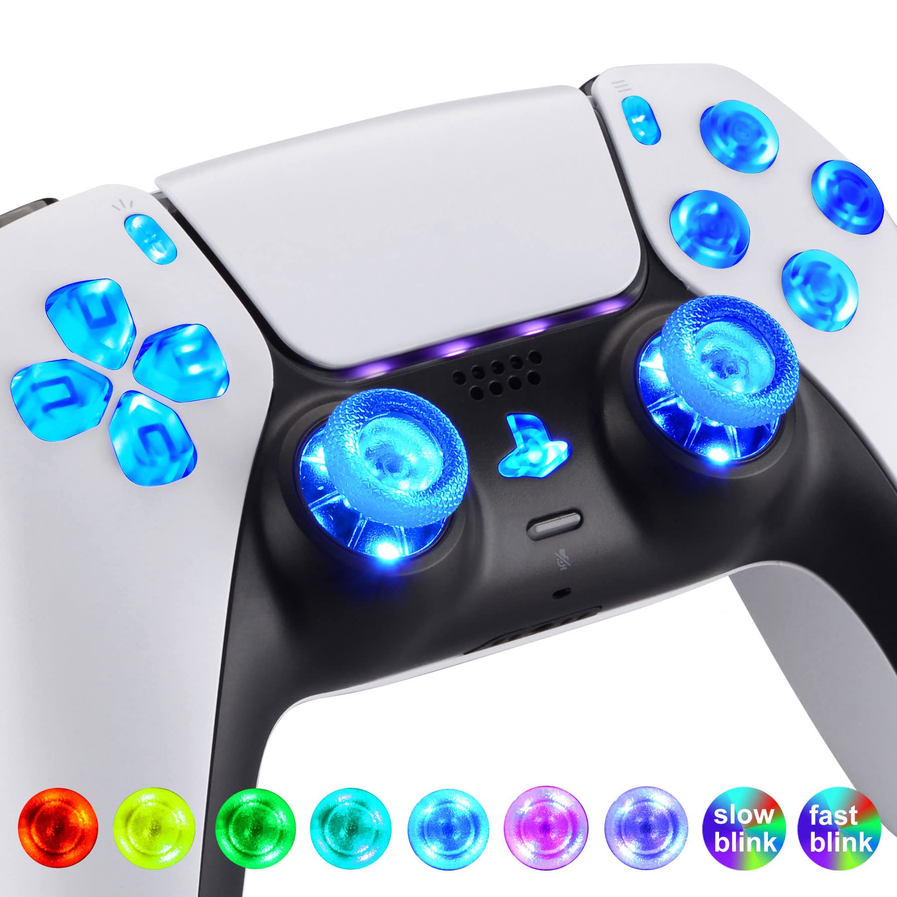 Amazon.com: eXtremeRate Transparent Clear D-pad Thumbstick Share Option ...