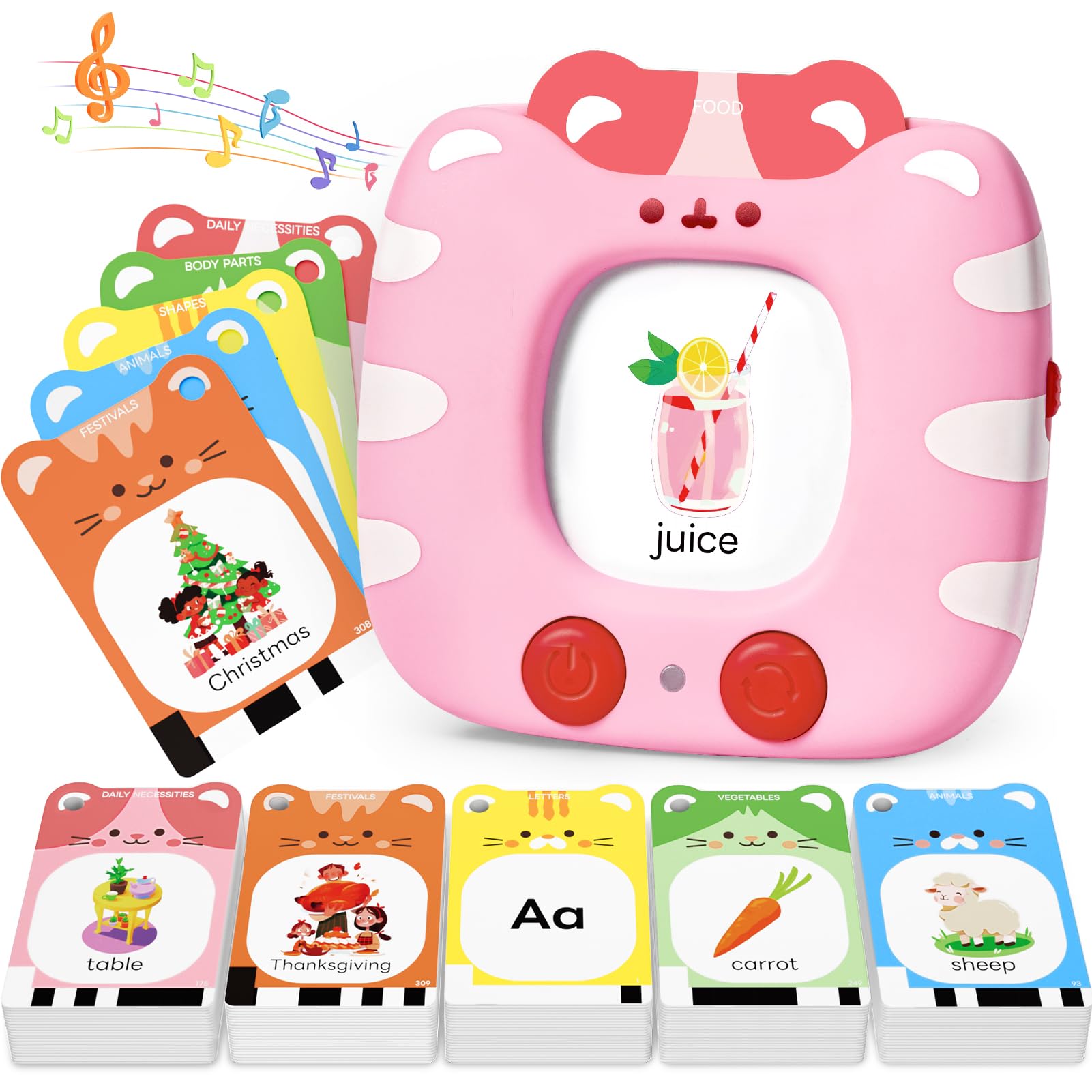Snapklik.com : JoyCat Talking Flash Cards For 2+ Toddlers Clear Voice ...