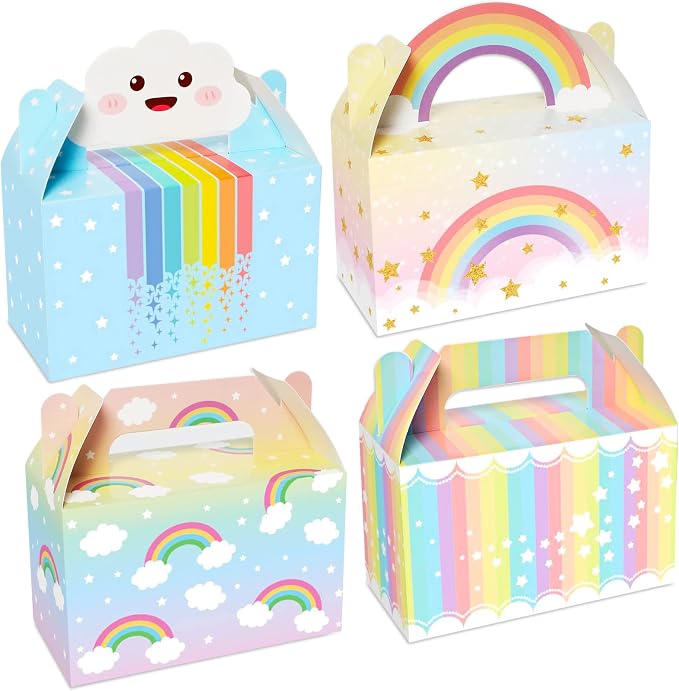 Amazon.com: 12 Pack Rainbow Gift Boxes Party Favors Cloud Pastel ...