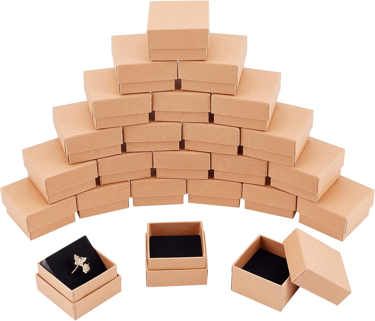 18 Pack Jewellery Ring Gift Boxes, 4 x 4 cm Gift Boxes Bulk for ...