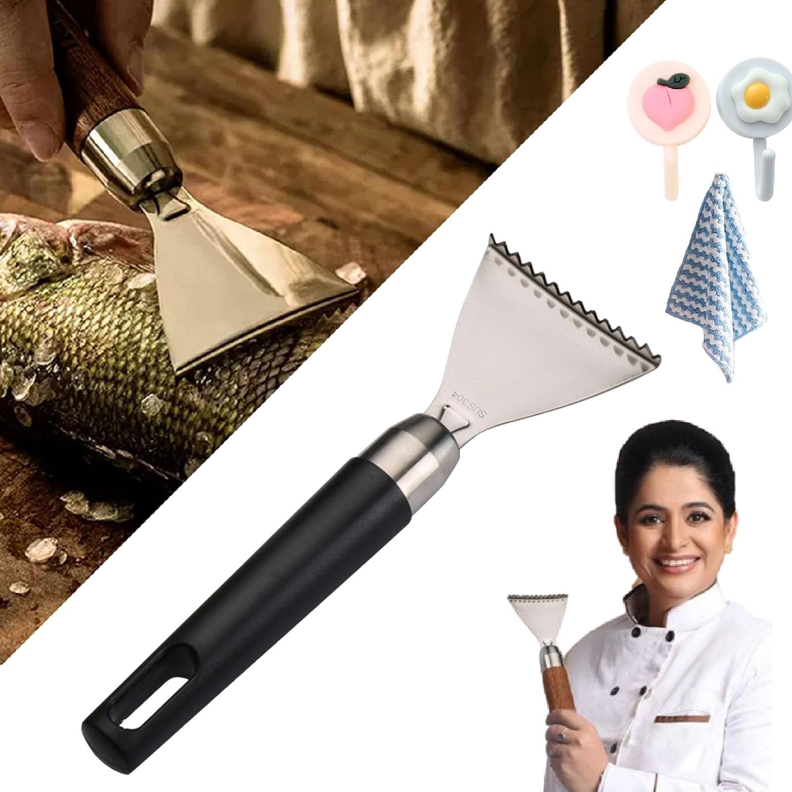 Amazon.com: Fish Skin Brush Fast Remove, 2 Pack Stainless Steel Fish ...