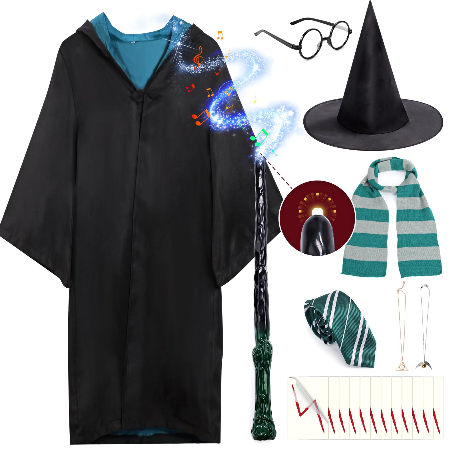 Snapklik.com : Skirfy Halloween Costumes Set, Wizard Cosplay Costume Size M