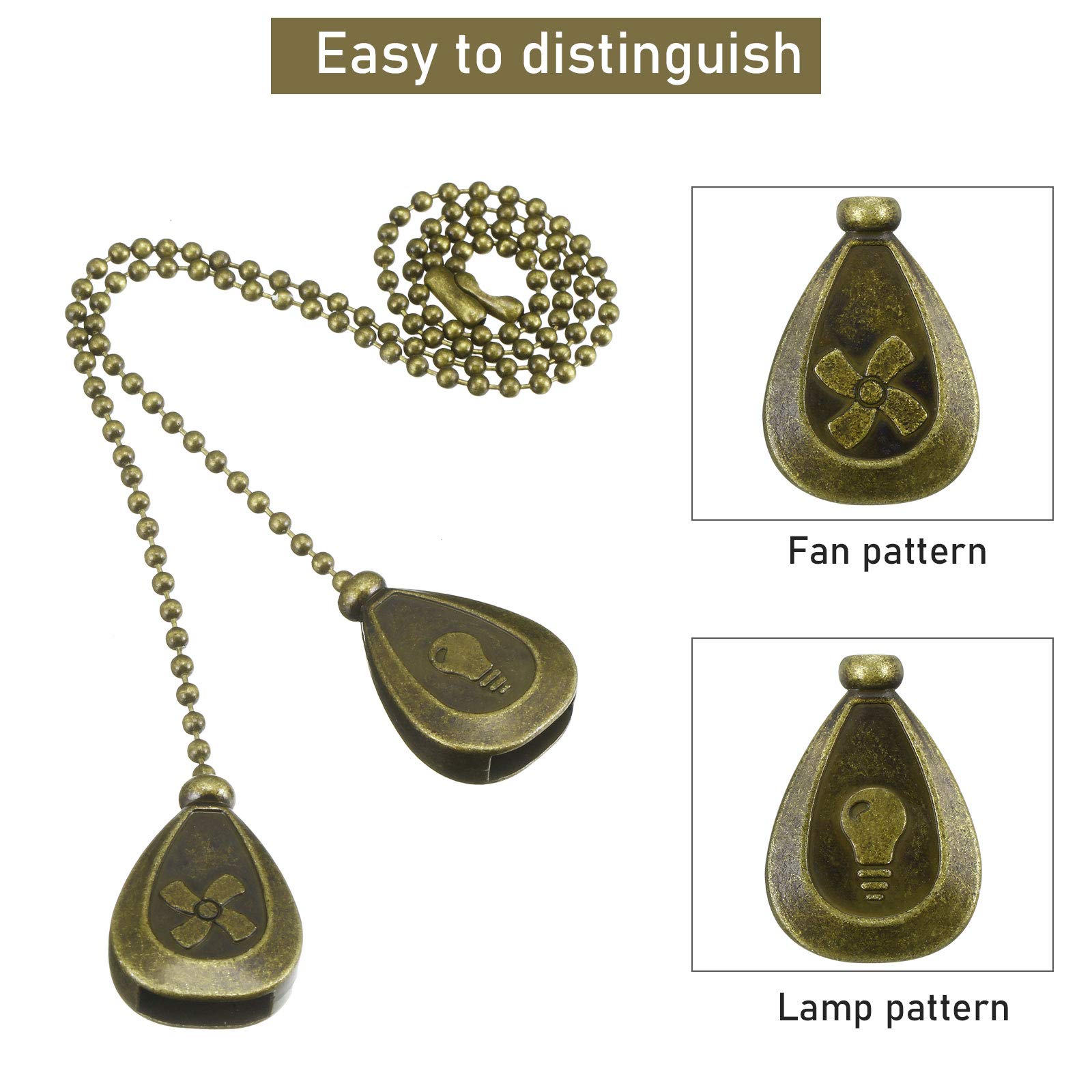 Snapklik.com : 4 Pieces Ceiling Fan Pull Chain Extender Ornament 12 ...