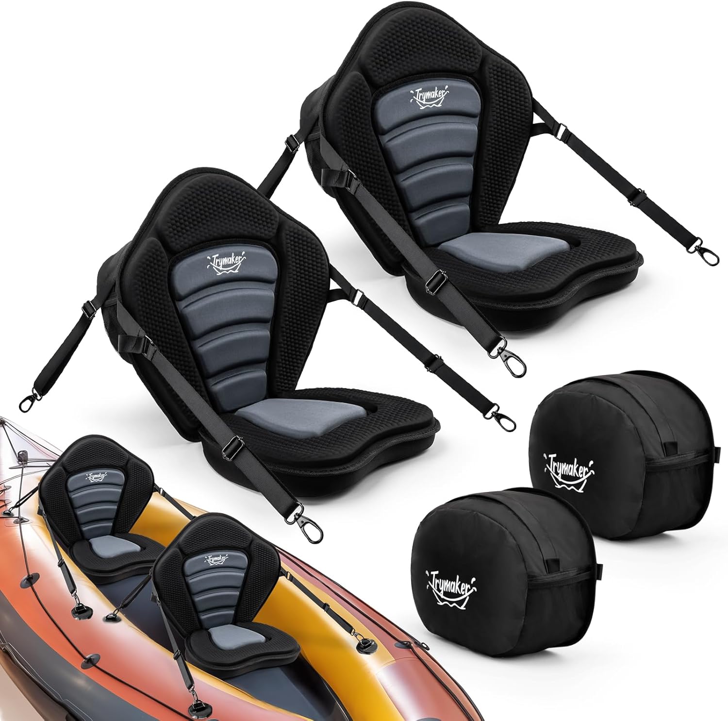Amazon.com: Trymaker Kayak Seat, Universal Kayak Seats with Back Support for Sit on Top ...