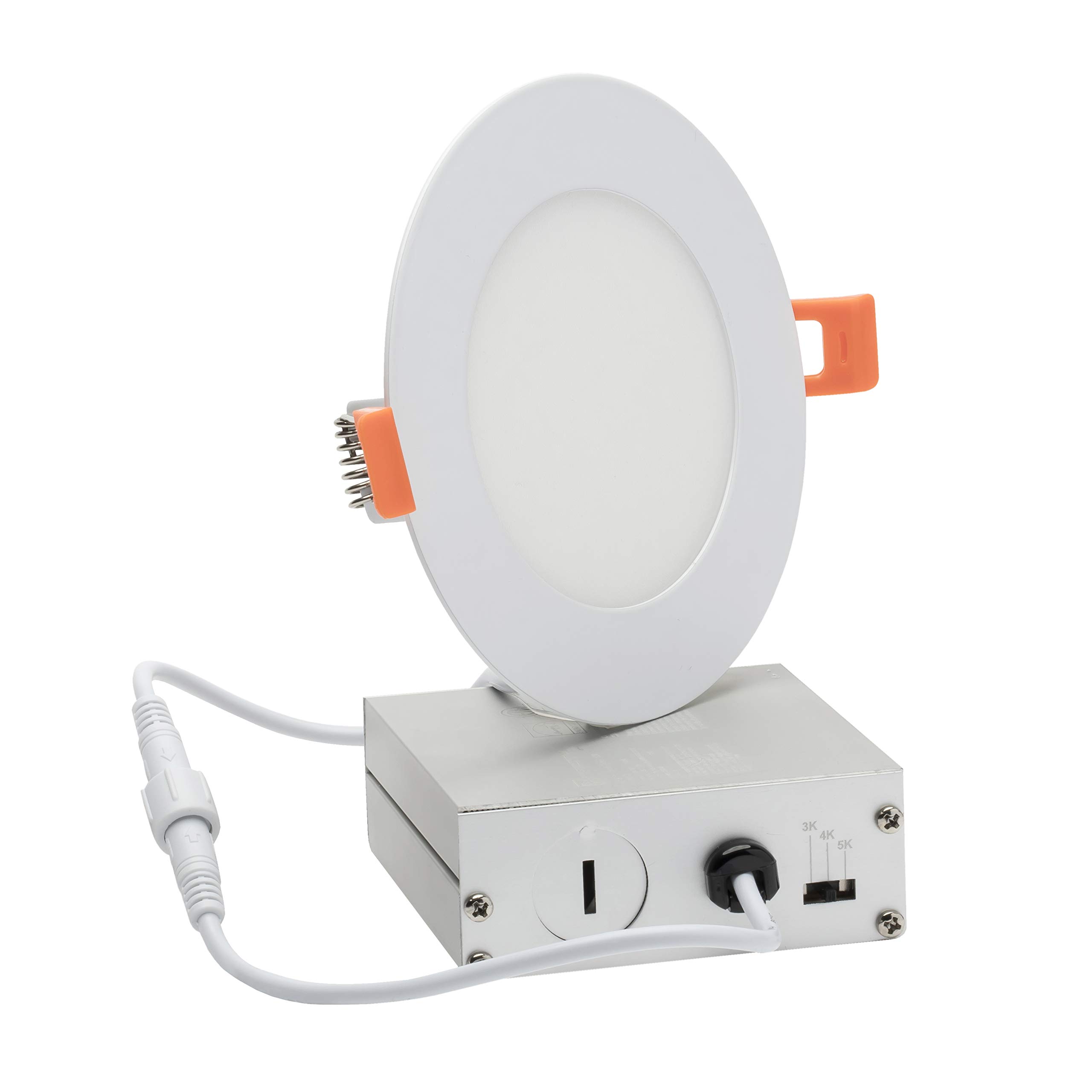 LED Recessed Ceiling Light Fixture with Junction Box, 4", 10W, 750 ...