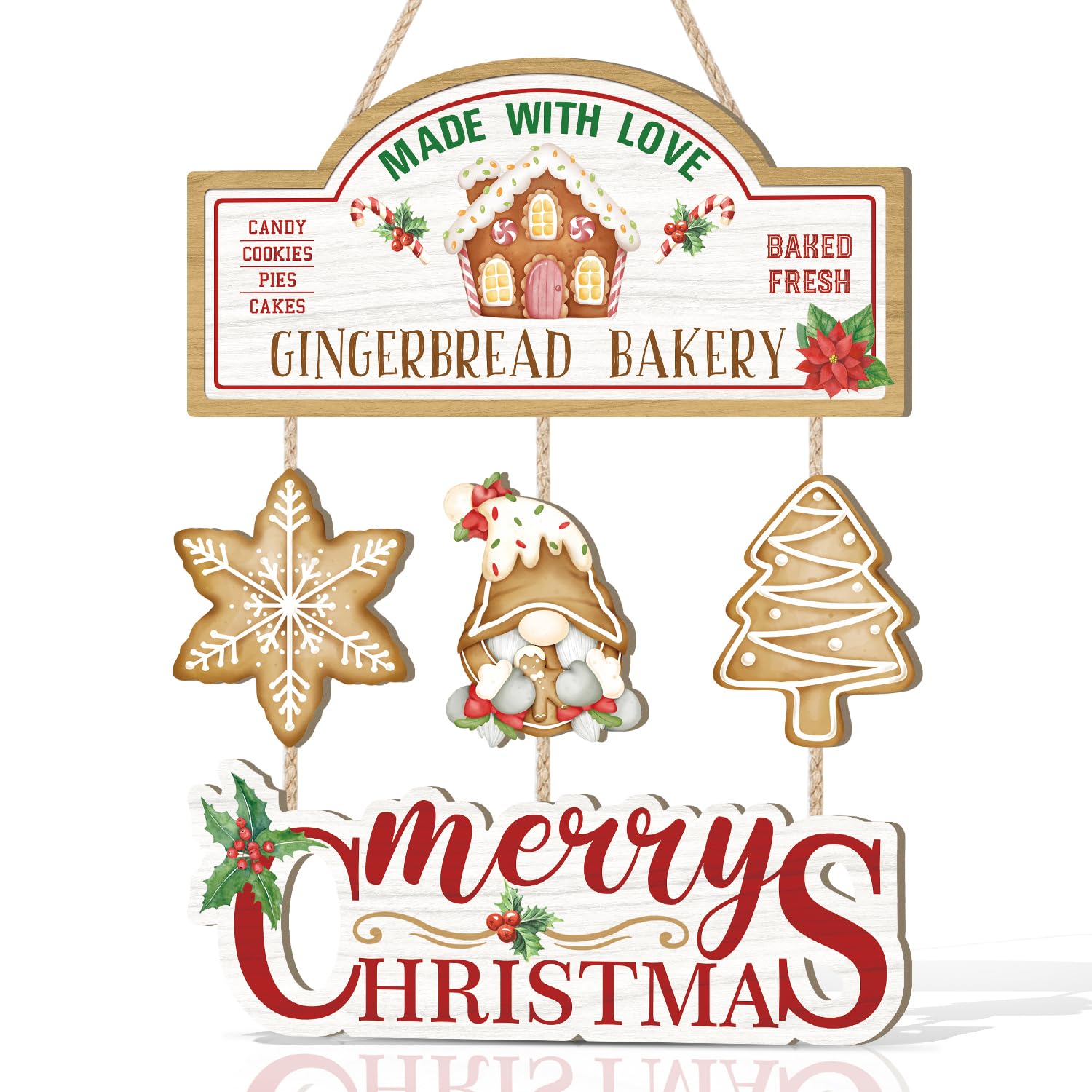 Amazon.com : HOURIA Gingerbread House Christmas Decor,Merry Christmas ...