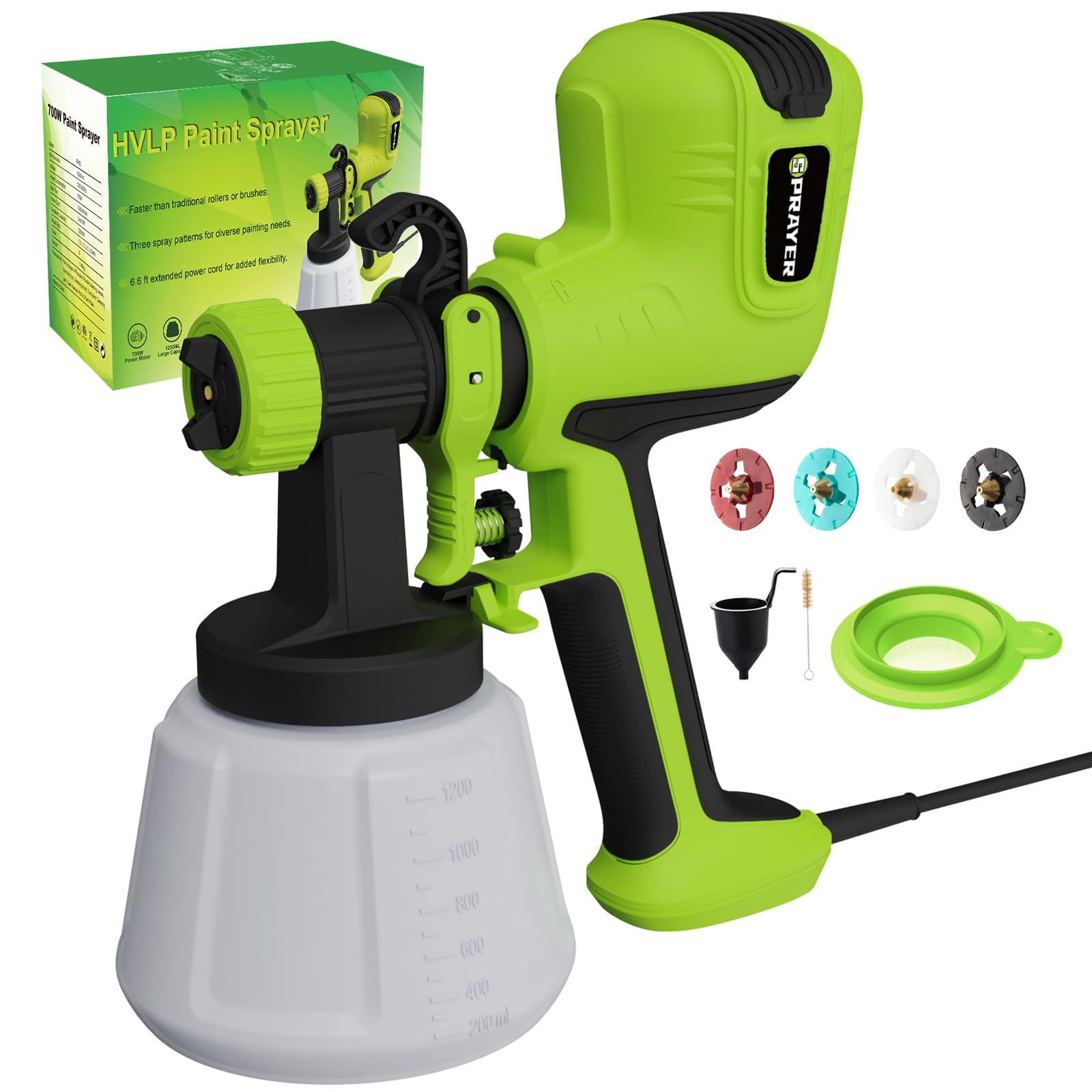ELPIDIO Paint Sprayer, 700W HVLP Electric Spray Paint Gun, with ...