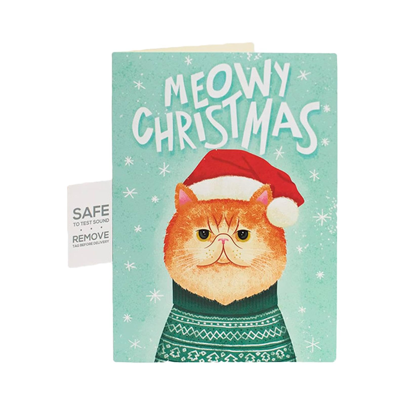 Endless Meowy Christmas Card With Glitter, Prank Christmas Card, Christmas Cat Greeting Card ...