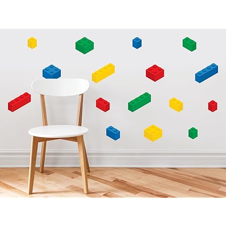 Amazon.com: Sunny Decals Lego Inspired Building Blocks Wall Decals ...