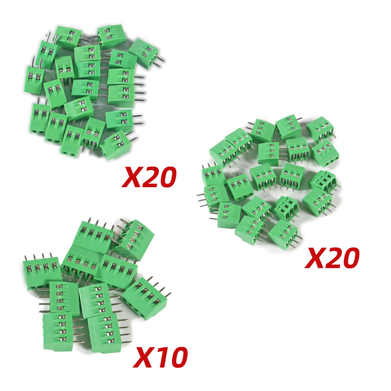 Snapklik.com : 50pcs PCB Connectors 2.54mm 0.1" Pitch Screw Terminal ...