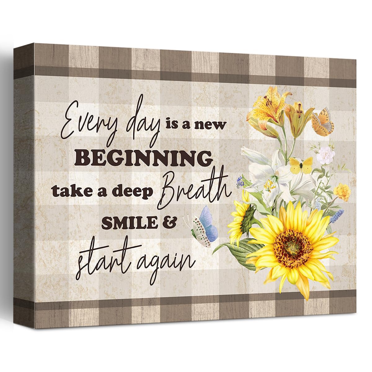 Amazon.com: Inspirational Sunflower Wall Decor,Every Day is a New ...