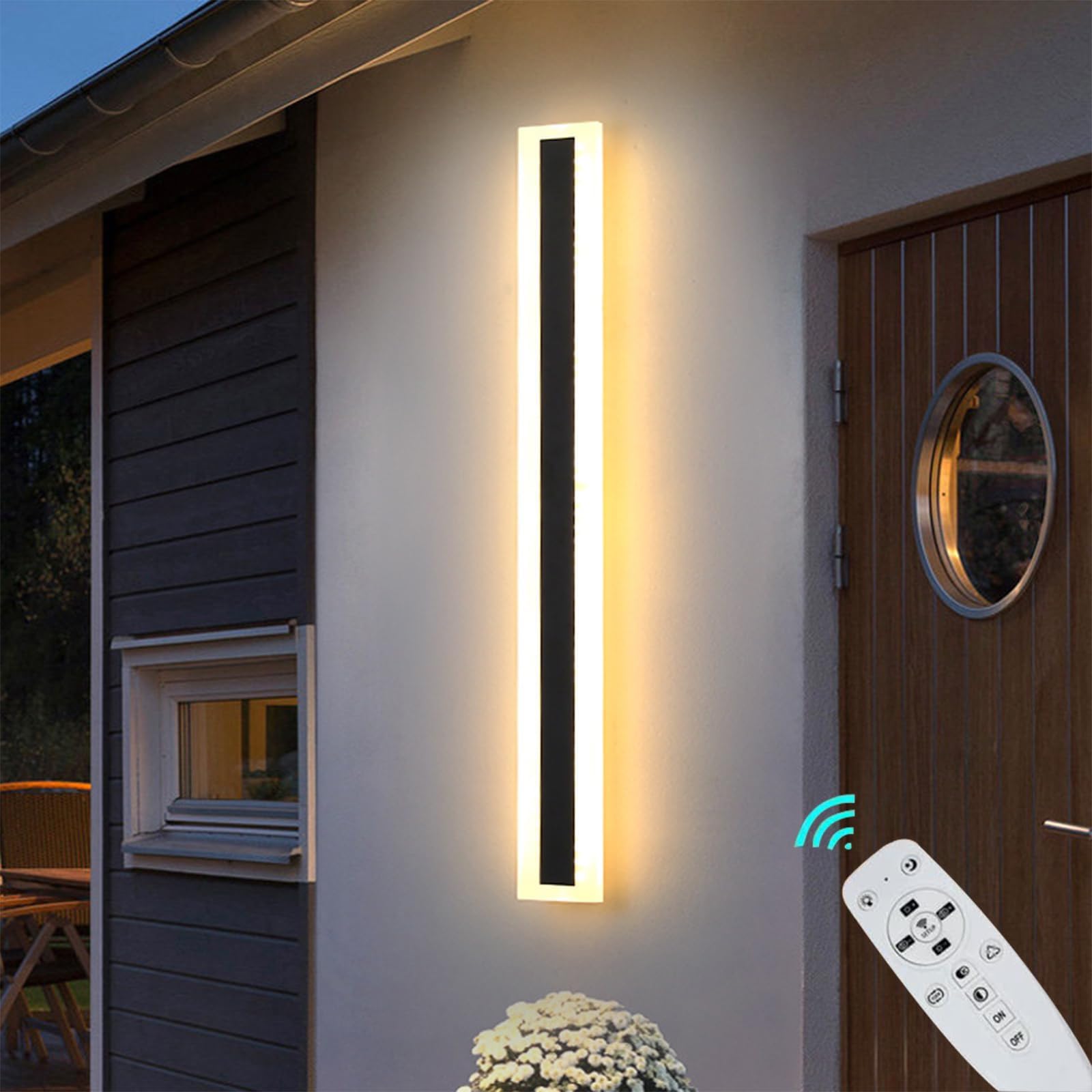 Mikeru 2Pack Garden Wall Light, 30cm Rectangular Outdoor Wall Light 3 ...
