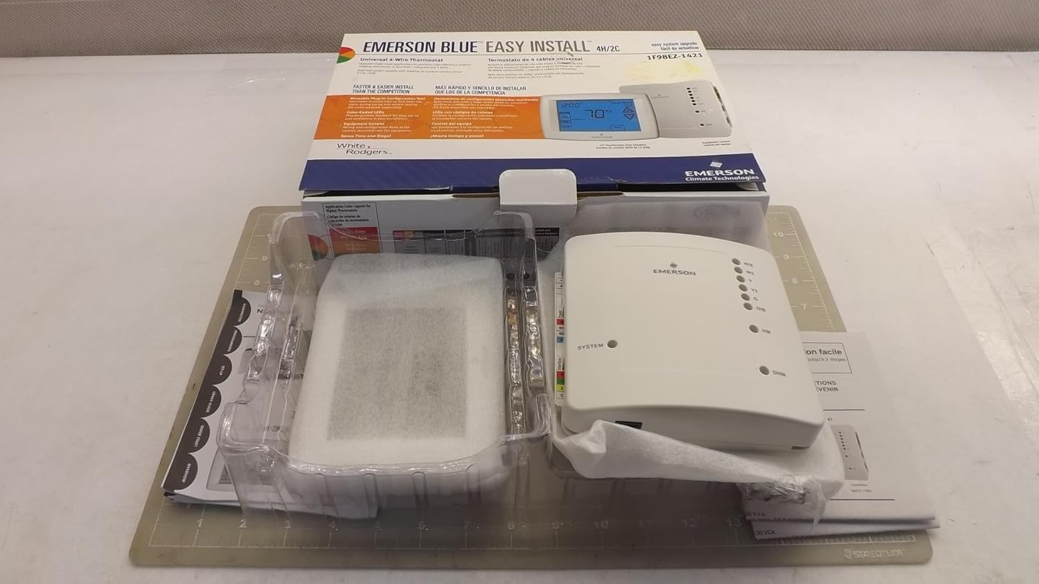 Emerson 1F98EZ-1421 4-Wire Easy Install Thermostat System ...