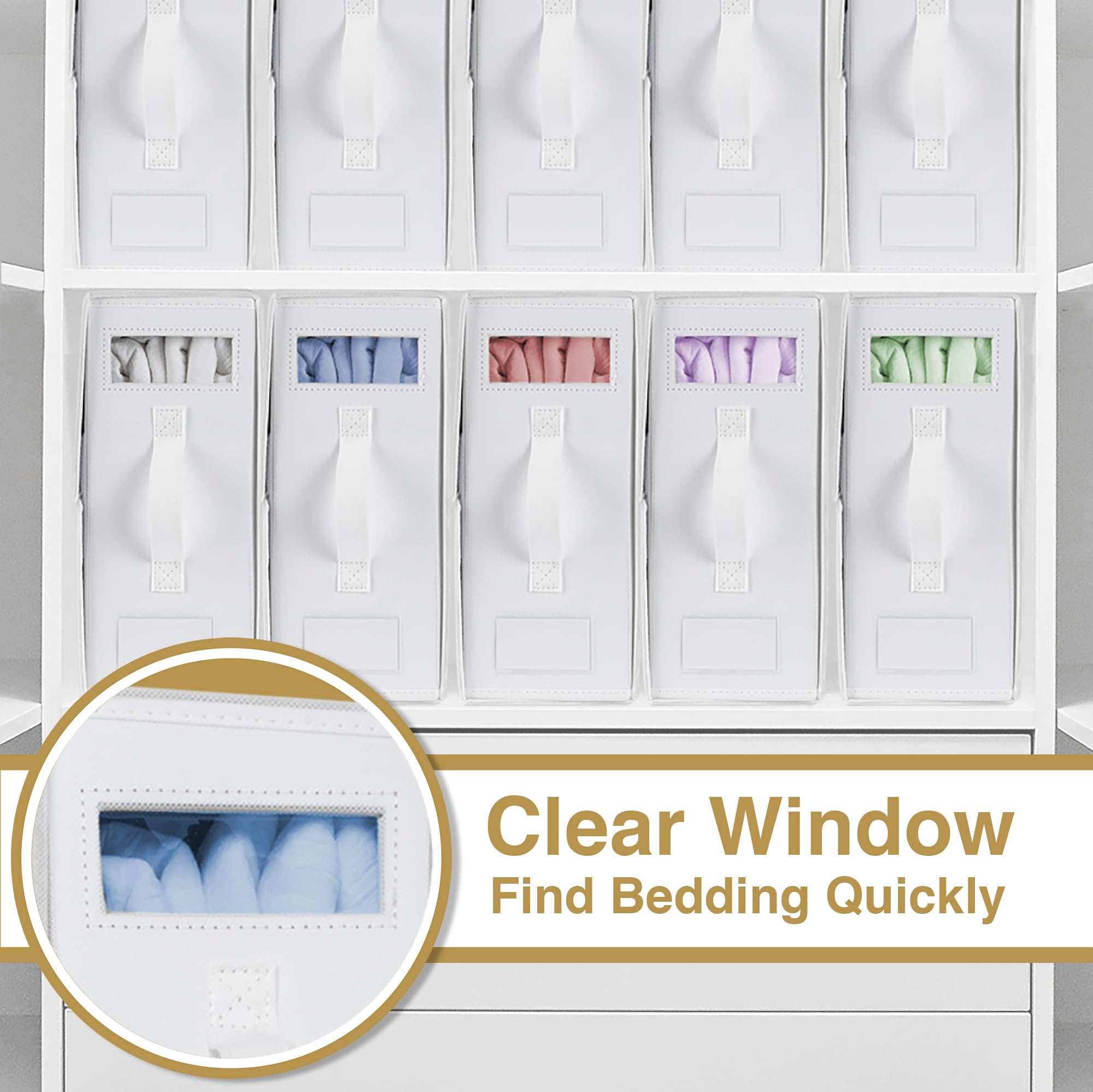 Snapklik.com : 6 Pack Bed Sheet Organizers, Foldable Linen Closet ...